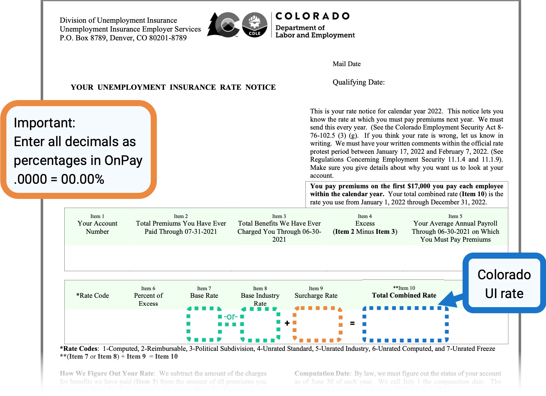 Add or update Colorado SUI rates in OnPay – Help Center Home
