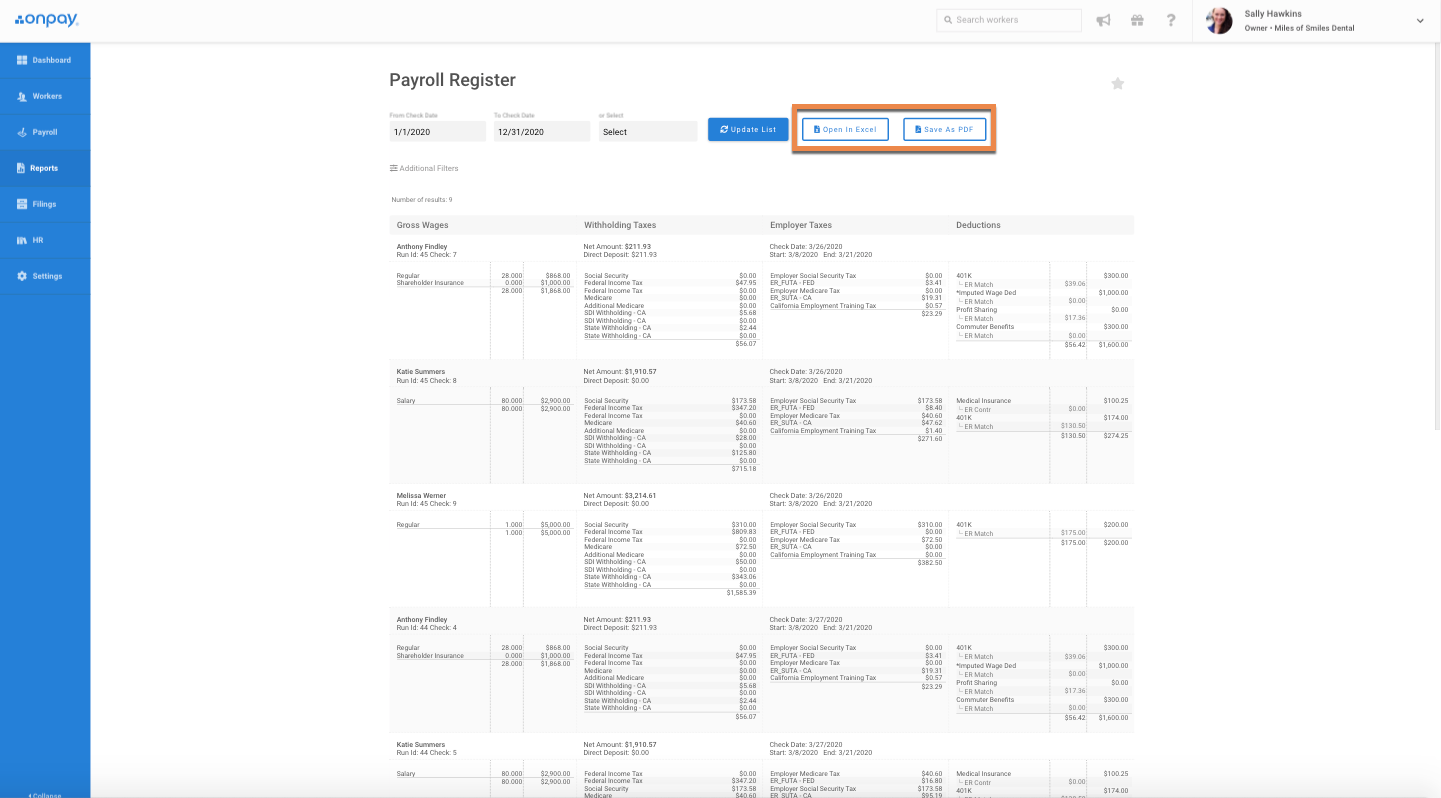 How to run a Payroll Register Report – Help Center Home
