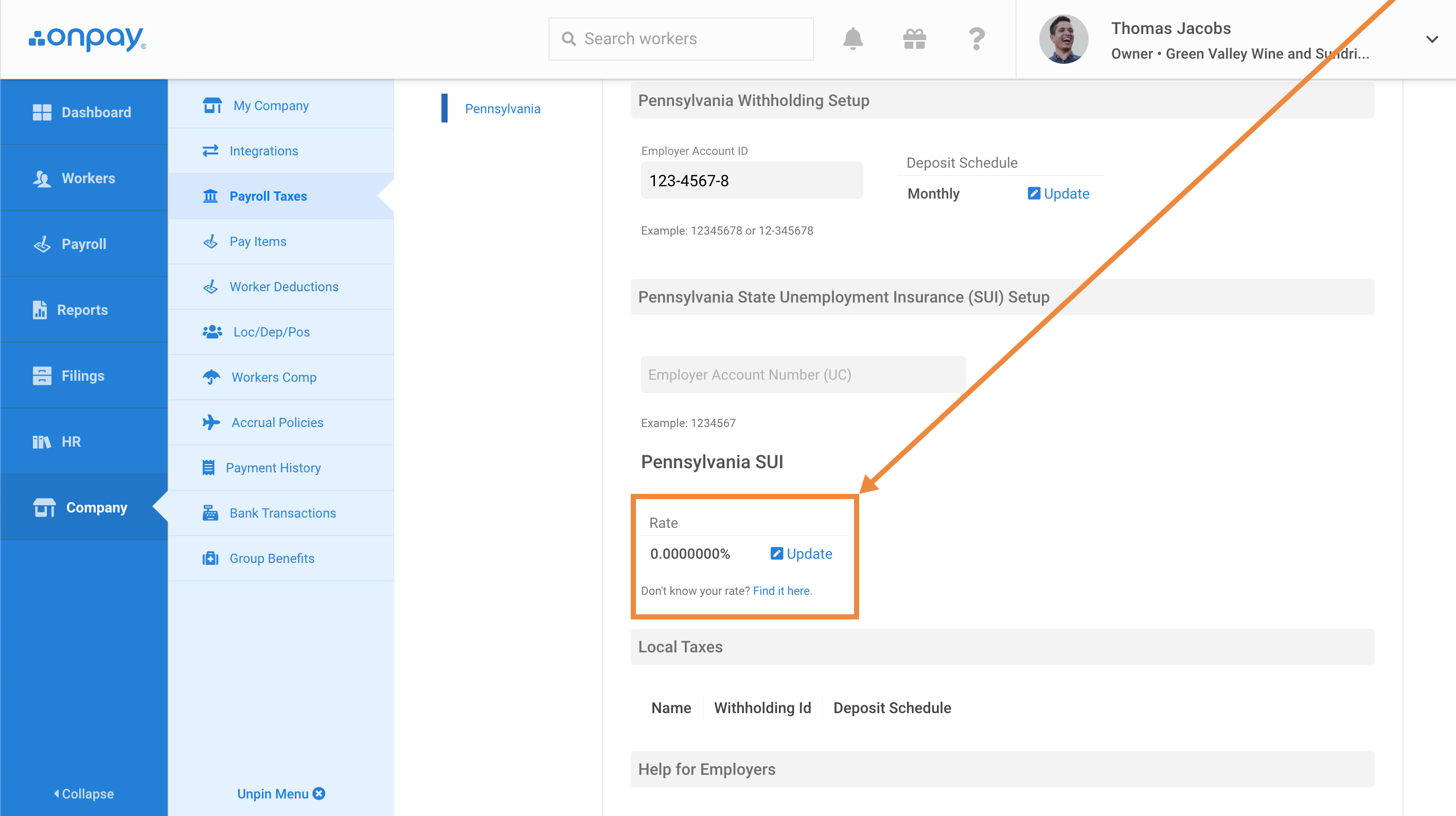 Setting up Pennsylvania local tax – Help Center Home