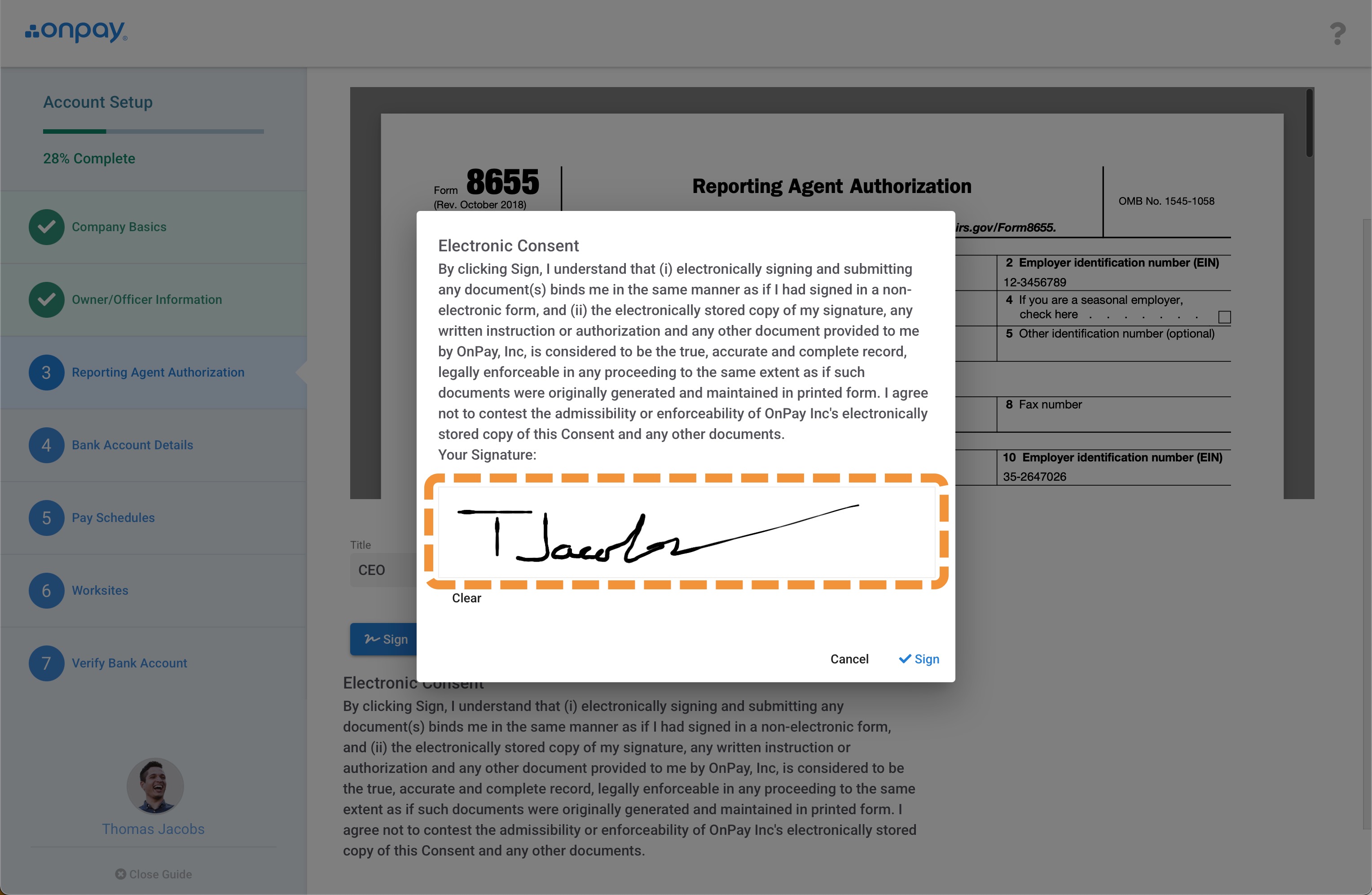 Reporting agent authorization (Form 8655) – Help Center Home